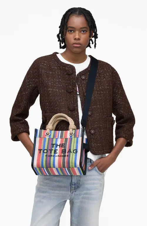 Marc Jacobs Small Stripe Mesh Tote - Red Multi