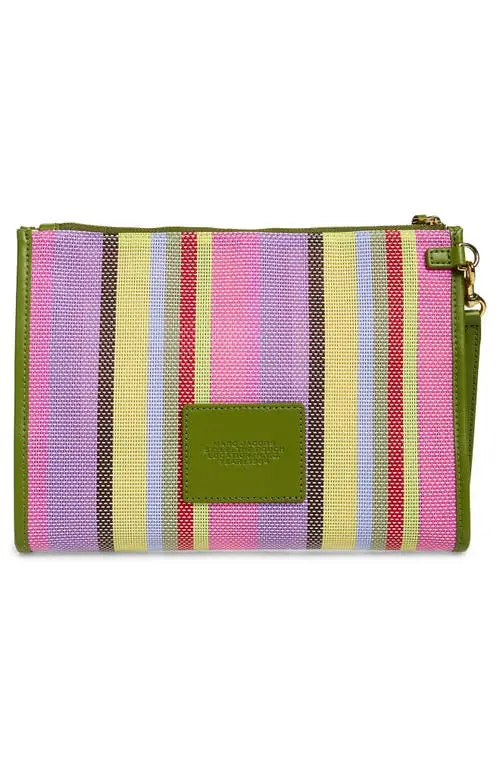 Marc Jacobs Large Stripe Mesh Pouch - Purple Multi