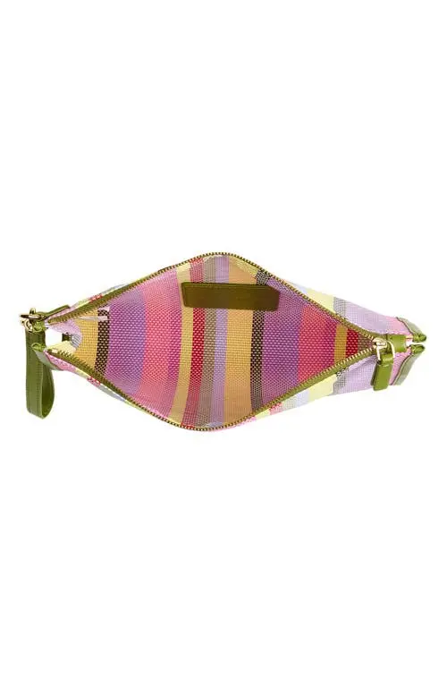 Marc Jacobs Large Stripe Mesh Pouch - Purple Multi