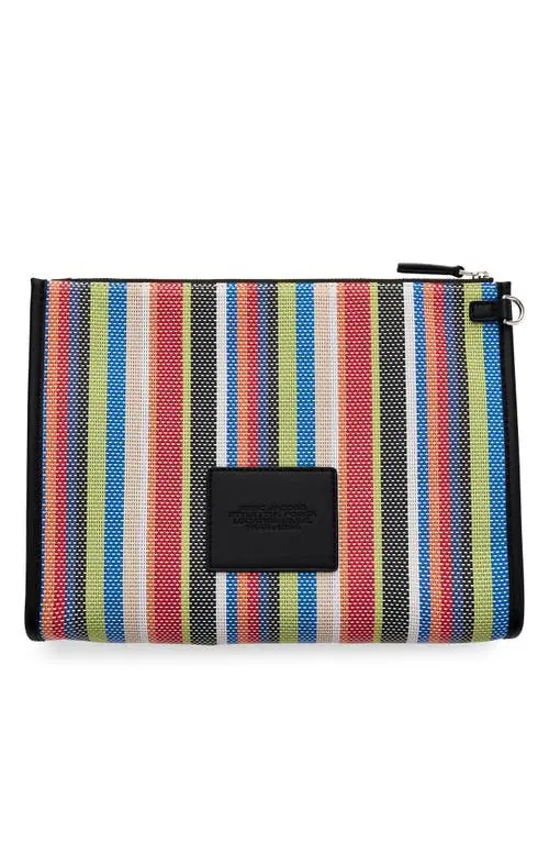Marc Jacobs Large Stripe Mesh Pouch - Red Multi