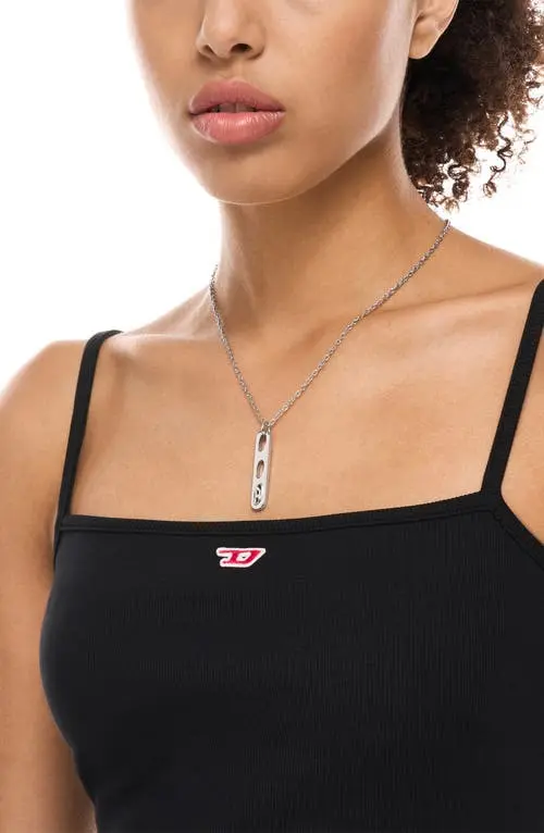 DIESEL® Oval D Bar Pendant Necklace