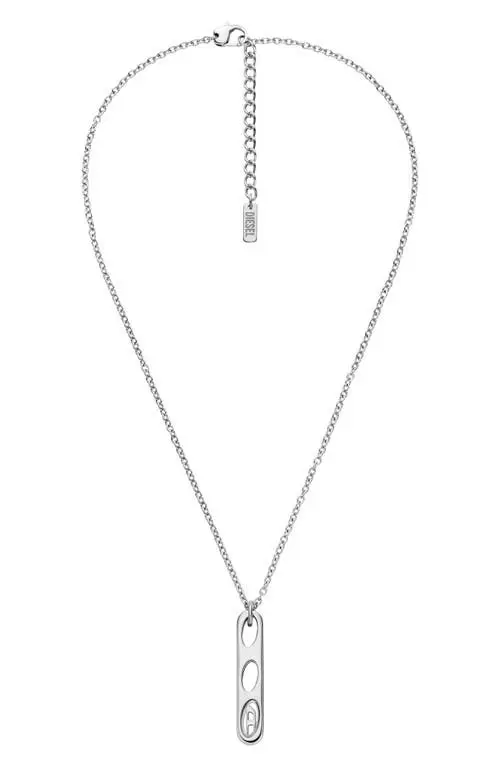 DIESEL® Oval D Bar Pendant Necklace