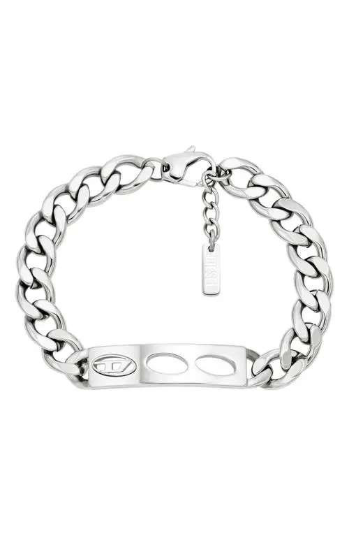 DIESEL® Oval D Id Chain Bracelet - Silver