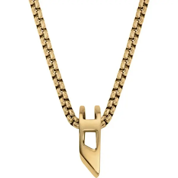DIESEL® D Logo Ring Pendant Necklace - Gold