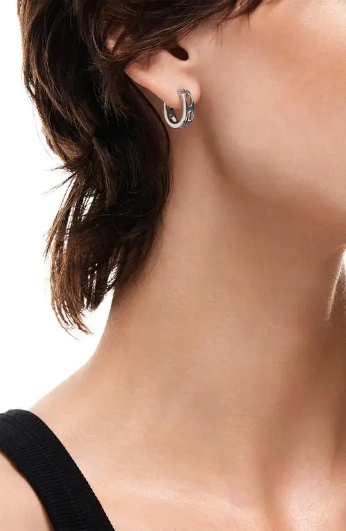 DIESEL® Oval D Logo Single Hoop Earring