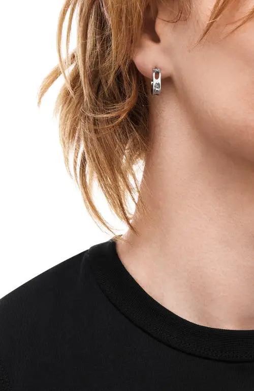 DIESEL® Oval D Logo Single Hoop Earring