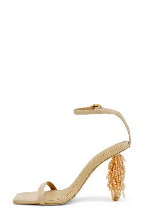 Cult Gaia Sienna Beaded Ankle Strap Sandals - Sand