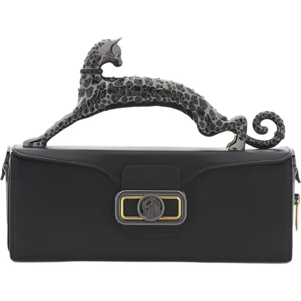 LANVIN Medium Pencil Cat Leather Bag - Black