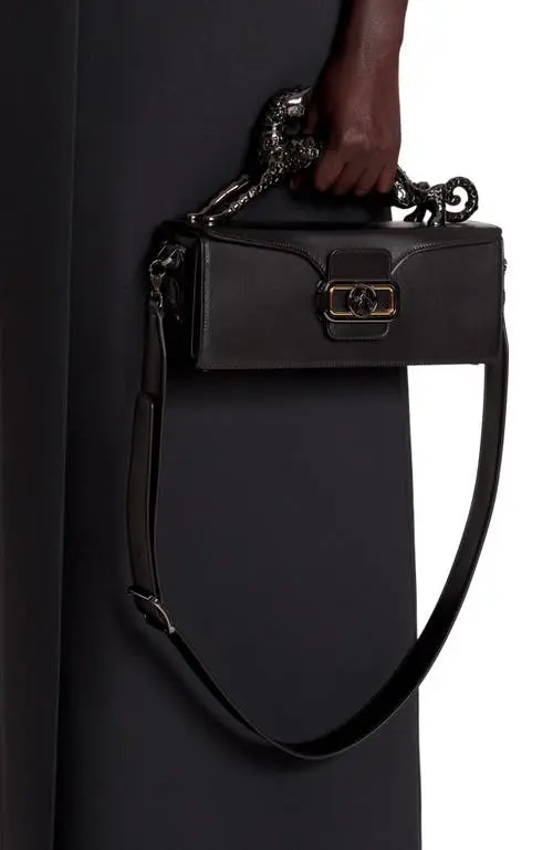 LANVIN Medium Pencil Cat Leather Bag - Black