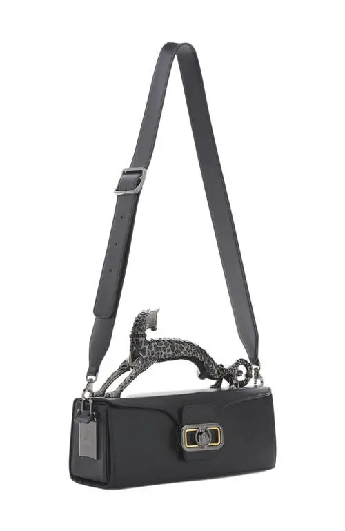 LANVIN Medium Pencil Cat Leather Bag - Black