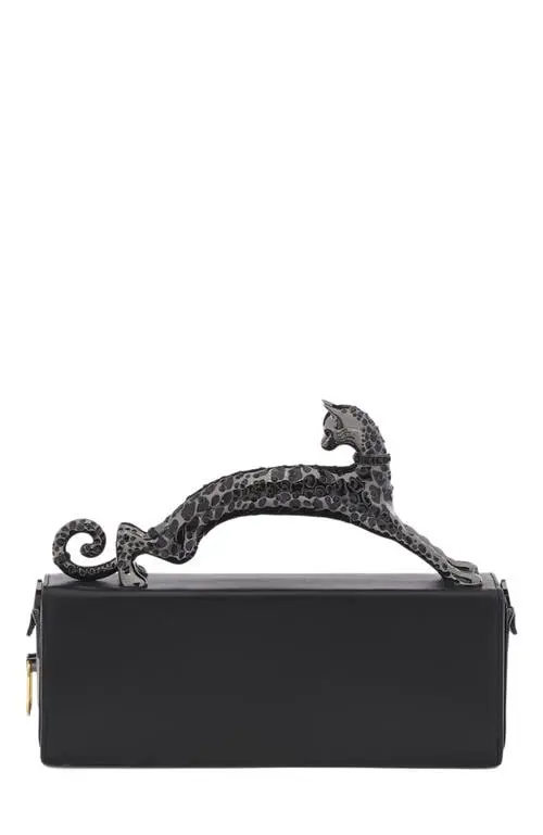 LANVIN Medium Pencil Cat Leather Bag - Black