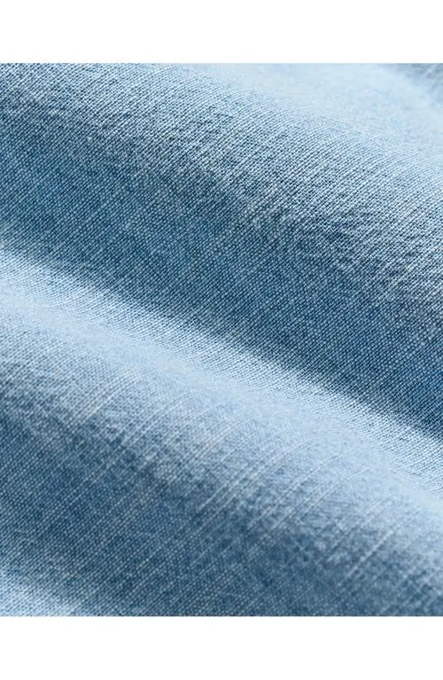 Billy Reid Donelson Short Sleeve Organic Cotton Chambray Sport Shirt