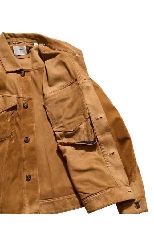 Billy Reid Waxed Suede Trucker Jacket