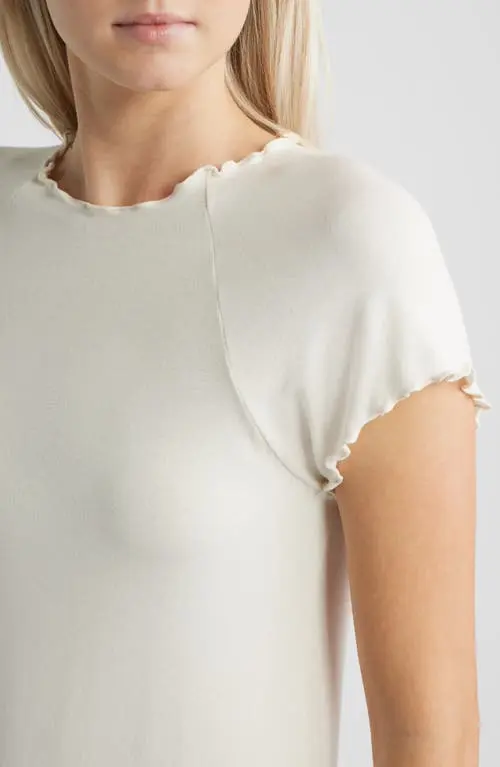 Mango Lettuce Edge Layered Top - Ecru