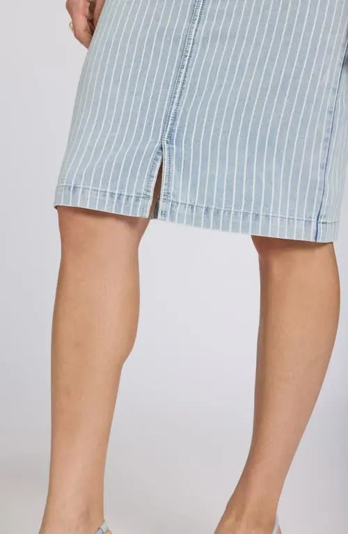 NYDJ Stripe High Waist Denim Skirt