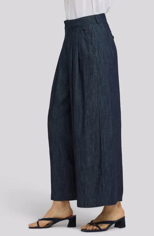 NYDJ Giselle Pleated Wide Leg Ankle Jeans