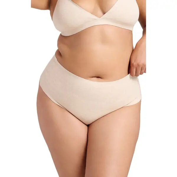 SIELLA Organic Cotton No-show Shaping Thong - Oatmeal