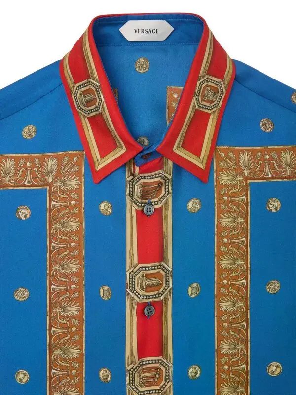 Versace Printed Silk Twill Regular Shirt