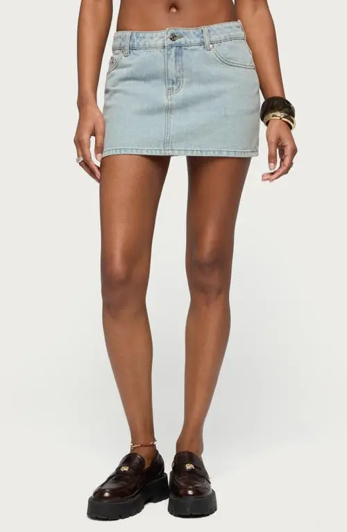 EDIKTED Spencer Denim Micro Miniskirt
