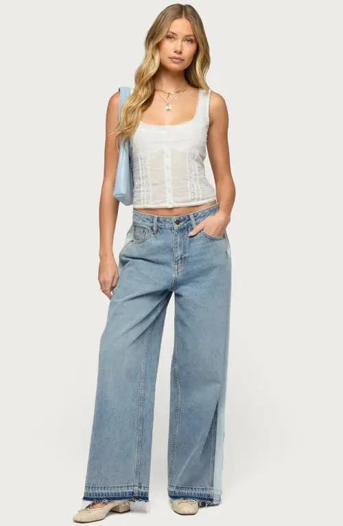 EDIKTED Contrast Stripe Wide Leg Pants
