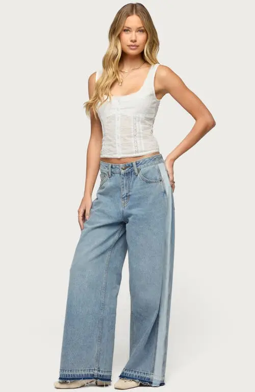 EDIKTED Contrast Stripe Wide Leg Pants