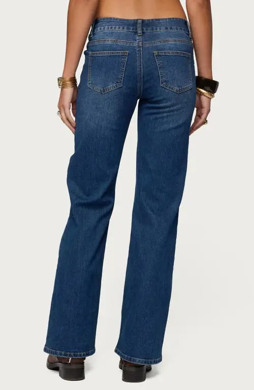 EDIKTED Studded Low Rise Straight Leg Jeans