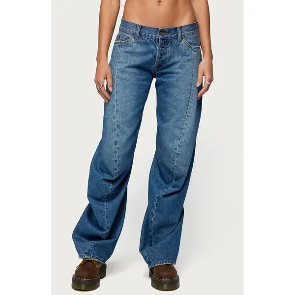 EDIKTED Maiah Low Rise Barrel Jeans