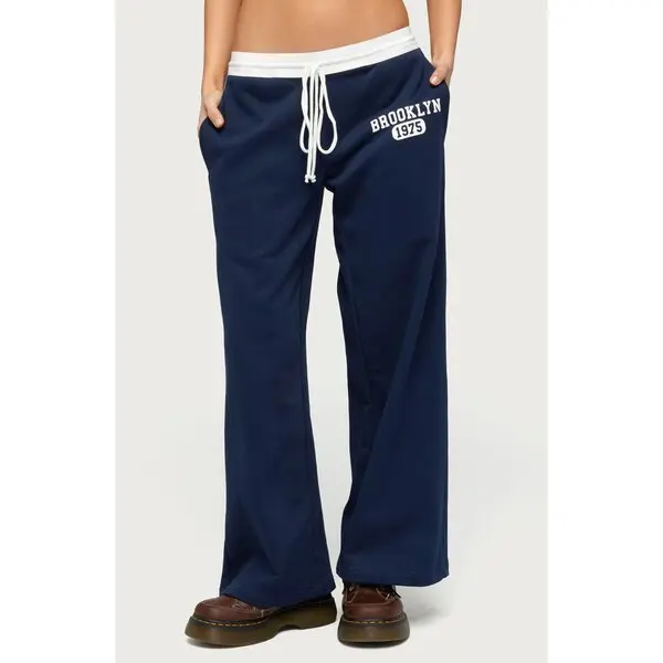 EDIKTED Low-rise Sweatpants - Navy