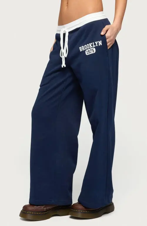 EDIKTED Low-rise Sweatpants - Navy