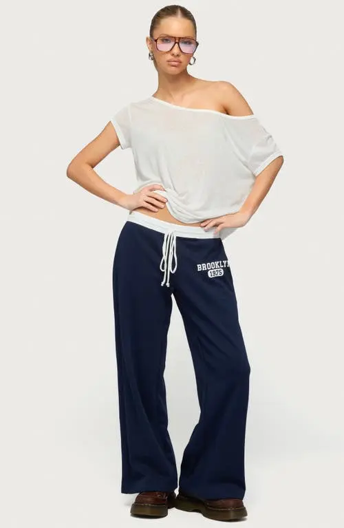 EDIKTED Low-rise Sweatpants - Navy