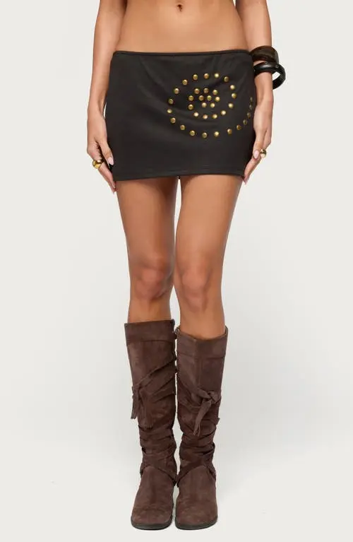 EDIKTED Swirl Stud Mini Skirt