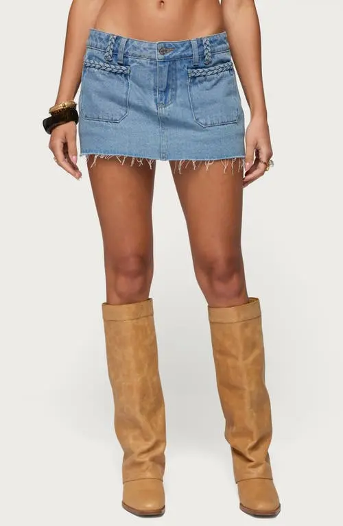 EDIKTED Gloriana Denim Miniskirt