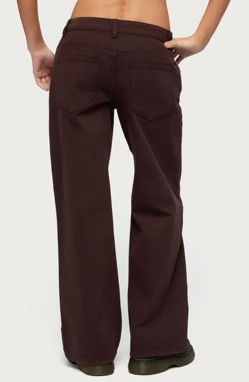 EDIKTED Roman Low Rise Baggy Jeans - Brown