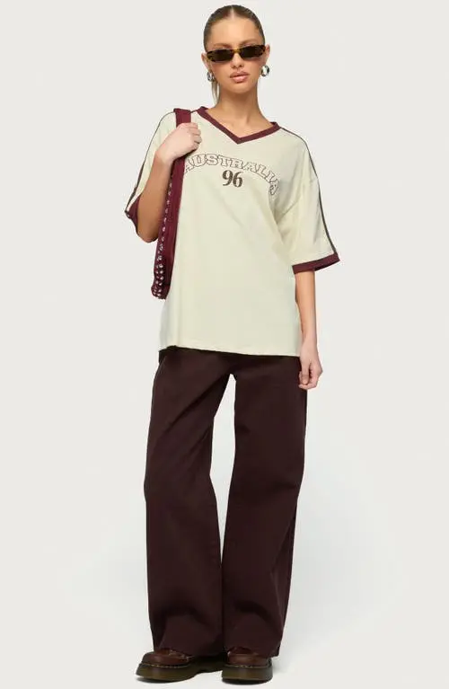 EDIKTED Roman Low Rise Baggy Jeans - Brown