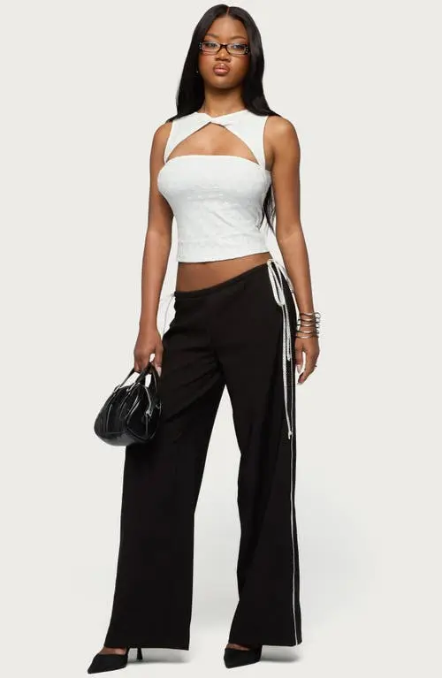 EDIKTED Mikah Contrast Stripe Wide Leg Pants