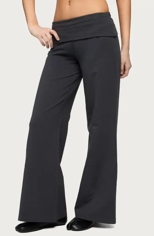 EDIKTED Wide Leg Foldover Pants