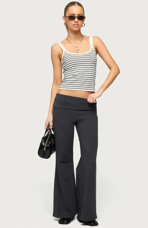 EDIKTED Wide Leg Foldover Pants