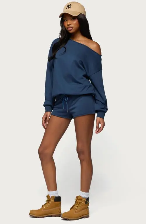 EDIKTED Cutoff Terry Shorts