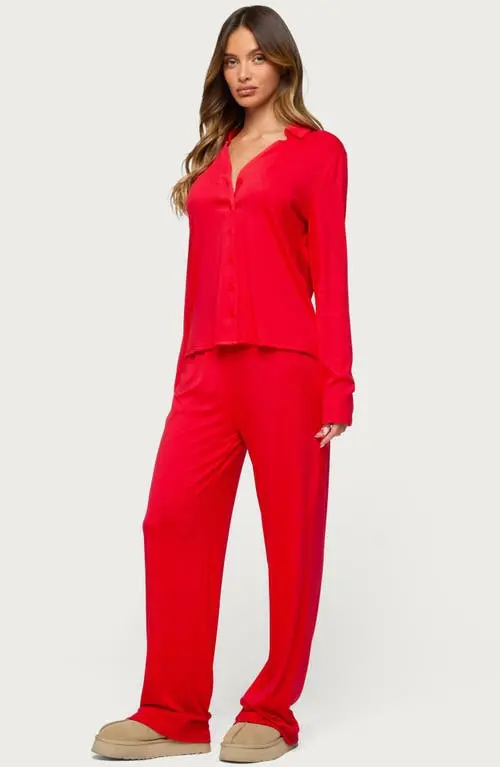 EDIKTED Justina Lounge Pants - Red