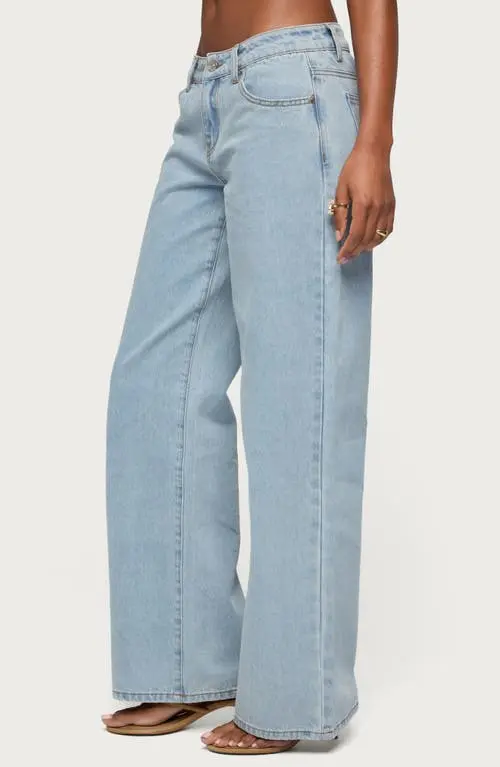 EDIKTED Raelynn Low Rise Baggy Jeans - Light-blue