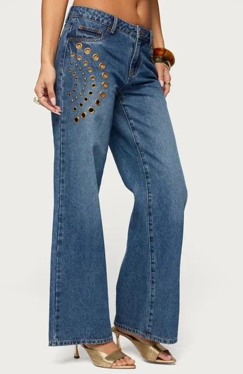 EDIKTED Monika Grommet Low Rise Wide Leg Jeans