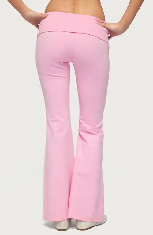 EDIKTED Naomi Foldover Flare Pants - Light-pink