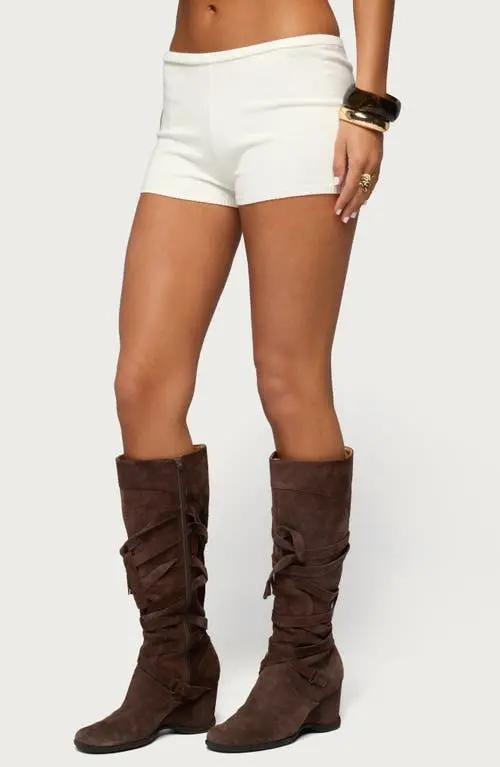 EDIKTED Arianna Knit Shorts - Cream