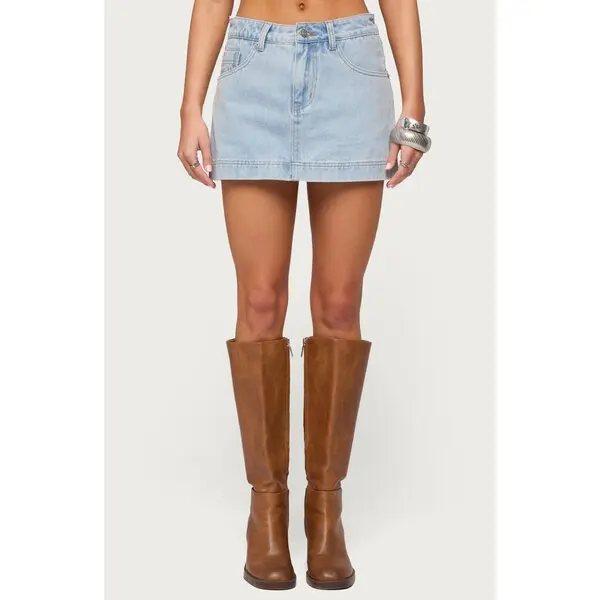 EDIKTED Shanice Low Rise Denim Skort