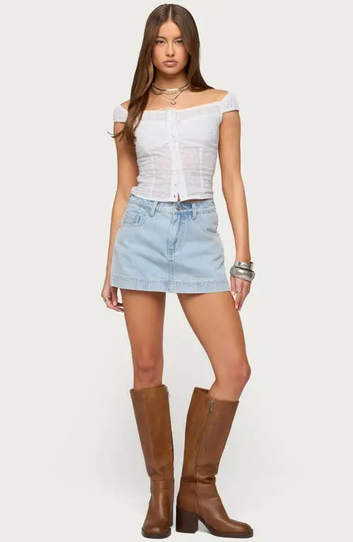 EDIKTED Shanice Low Rise Denim Skort