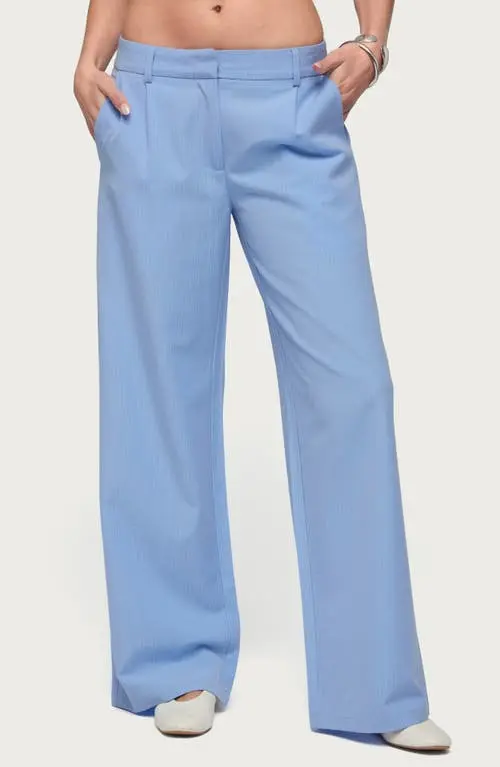 EDIKTED Pinstripe Low Rise Straight Leg Pants
