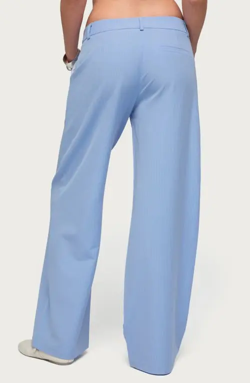 EDIKTED Pinstripe Low Rise Straight Leg Pants