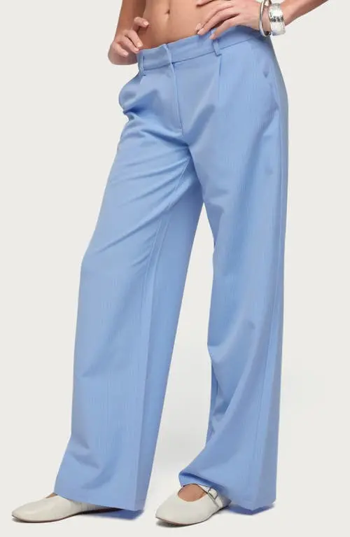 EDIKTED Pinstripe Low Rise Straight Leg Pants