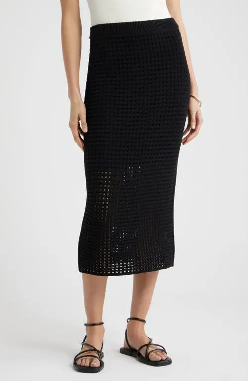 Nordstrom Mesh Stitch Knit Midi Skirt