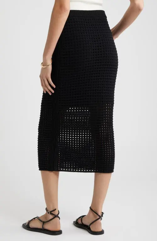 Nordstrom Mesh Stitch Knit Midi Skirt
